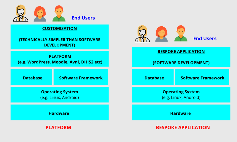 Difference between software platform and bespoke solution. How to make ...